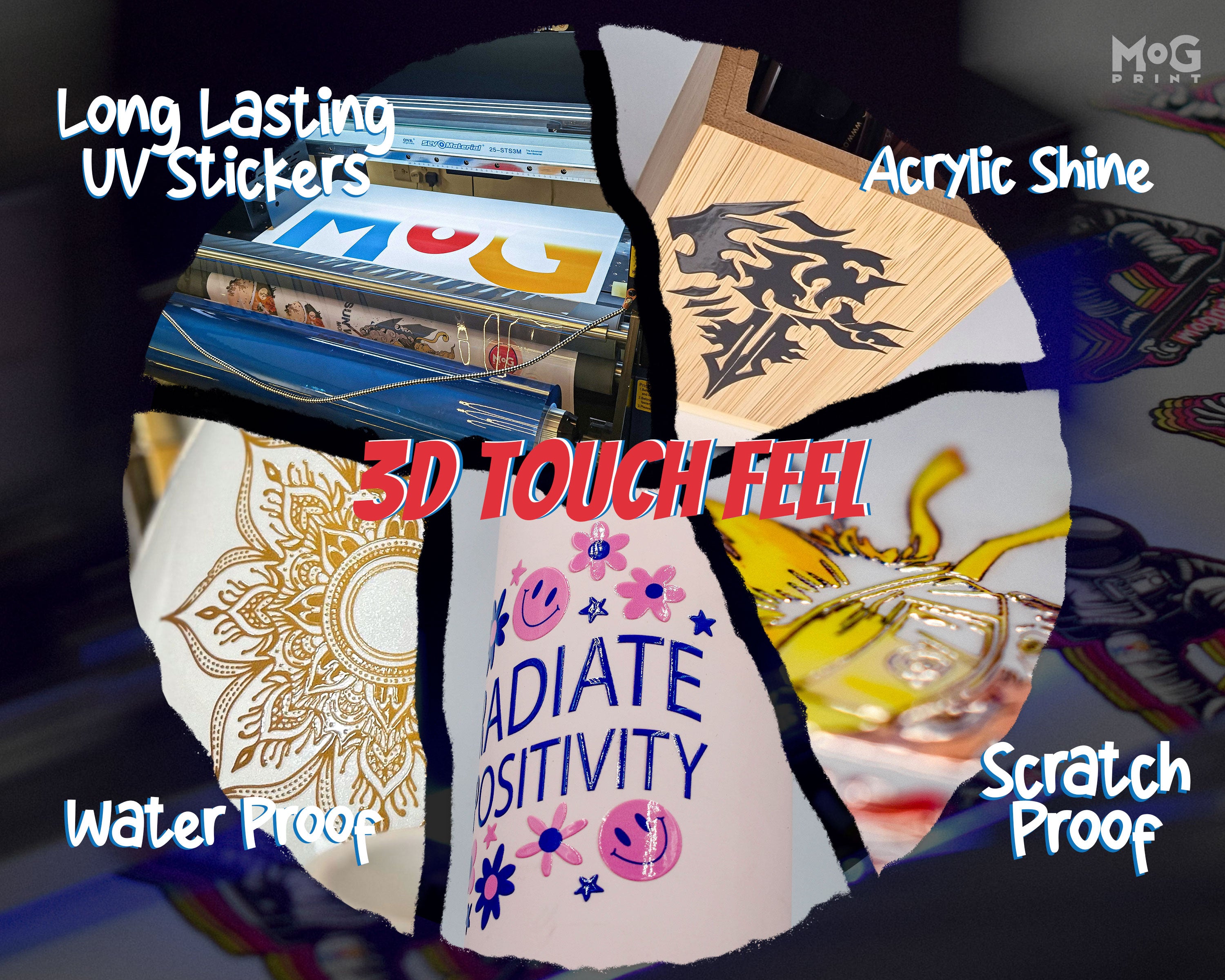 Custom UV 3D Transfer Stickers for Logo Branding & Packaging, Design Y ...